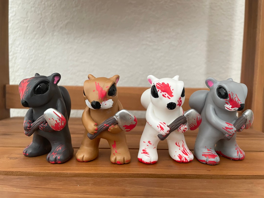 Adorable yet Deadly Killer Squirrel Figurine Handmade Horror Fan Art ...