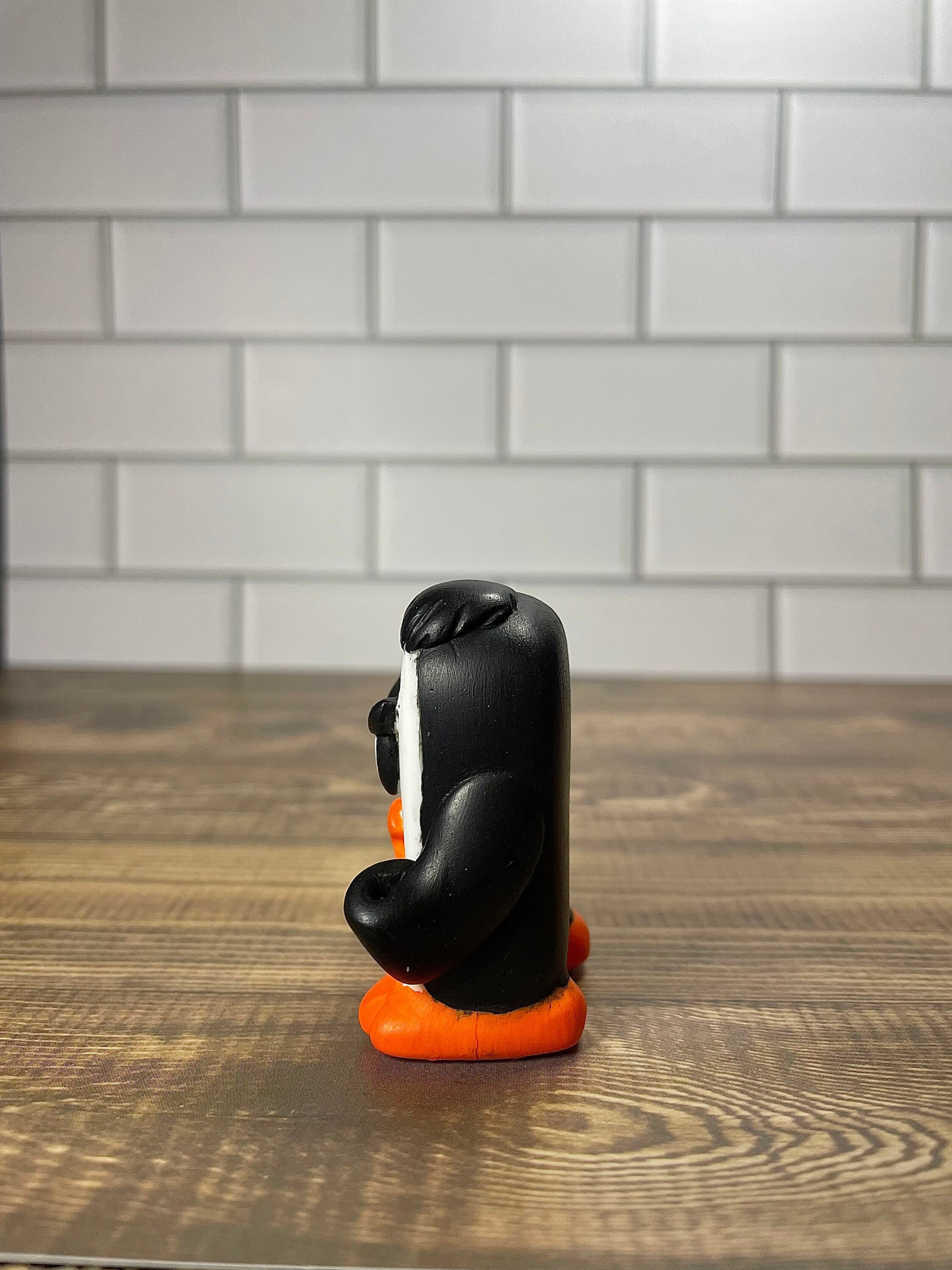 Angry Handmade Penguin Figurine Adorable Cute Goofy Resin Miniature Art ...