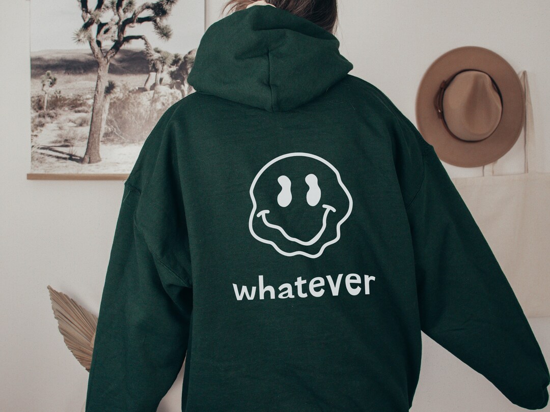 Whatever Smiley Face Hoodie, Preppy Sorority Hoodie, Oversized Hoodie, Aesthetic Hoodie, Trendy ...
