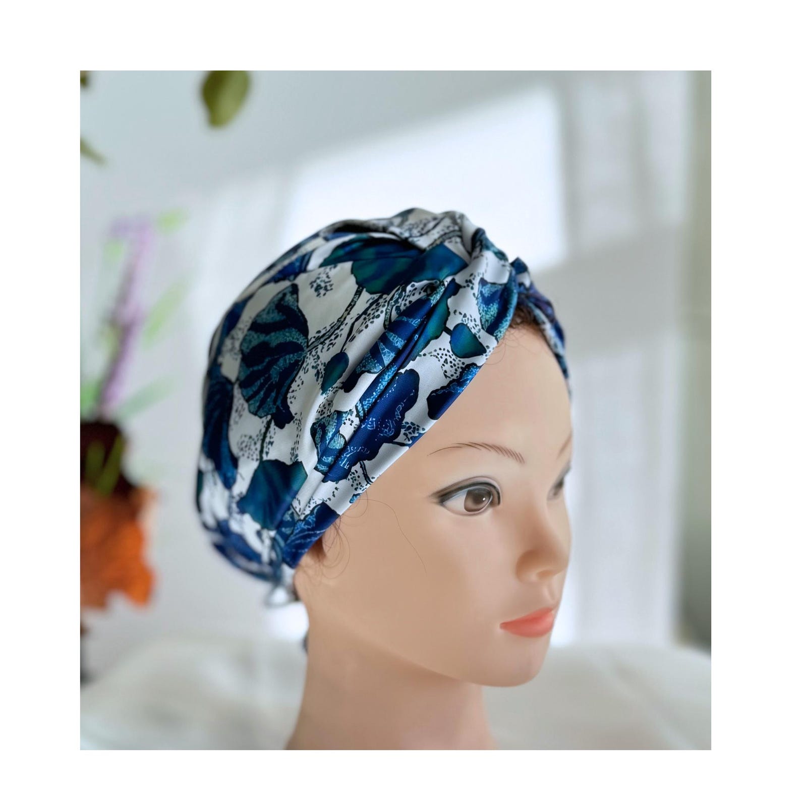 Printed Satin Bonnet for Sleep Twisted Satin Turbansatin Sleep Cap ...