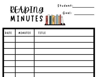 Reading Minutes Chart - Etsy