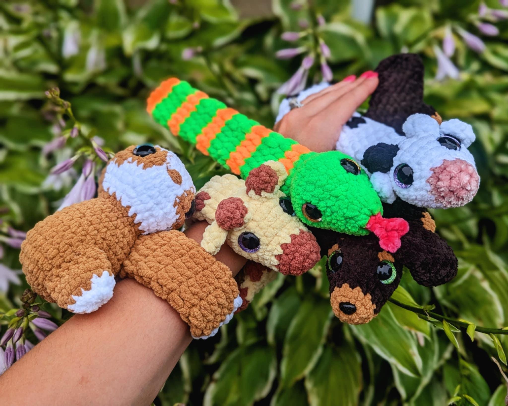 Crochet Slap Bracelet PATTERN Bundle – Cow, Giraffe, Snake, Sloth ...