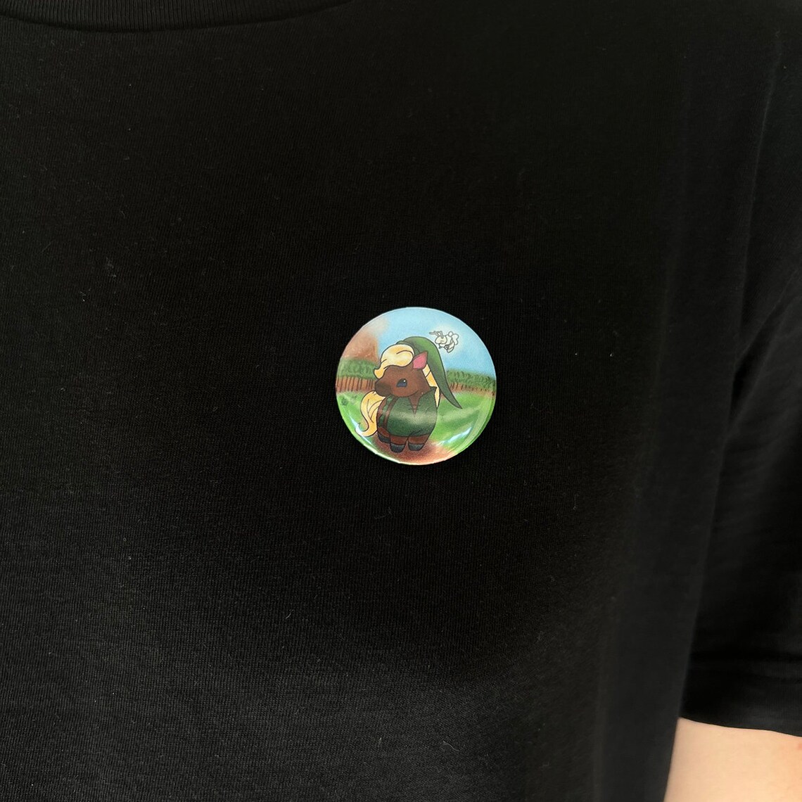 Legend of Zelda X Chibi - Young Link Horse Button | Zelda Fan Art - Etsy