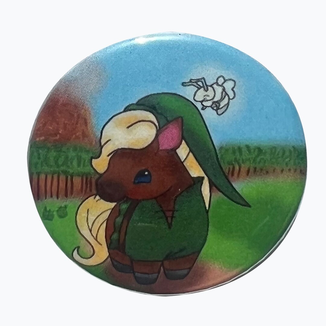 Legend of Zelda X Chibi Young Link Horse Button Zelda Fan Art - Etsy