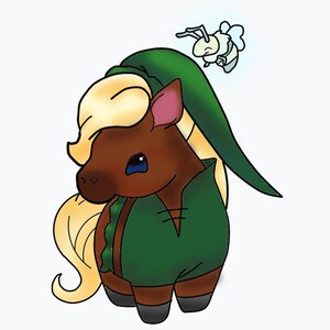 Legend of Zelda X Chibi - Young Link Horse Button | Zelda Fan Art - Etsy
