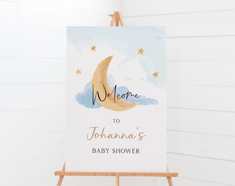 Welcome Moon Baby Shower Sign - Etsy