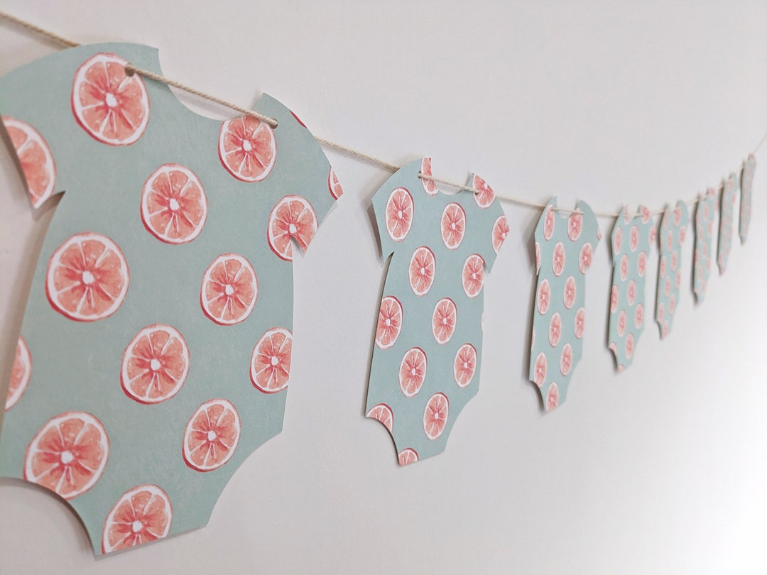 Grapefruit Baby Shower Onesie Garland, Citrus Theme - Etsy