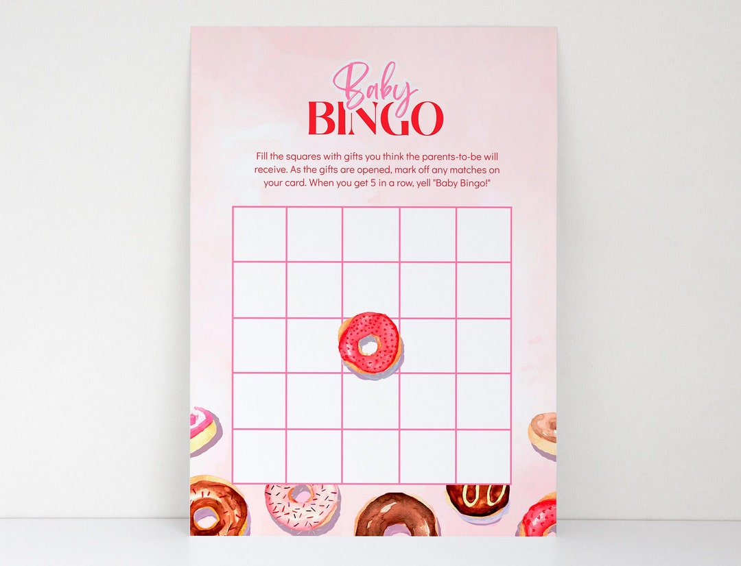 Donut Baby Shower Bingo Game, Diapers and Donuts (instant Download) - Etsy