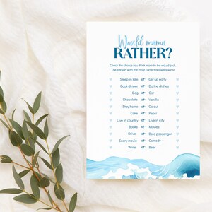 Would Mama Rather Baby Shower Printable Game, Ocean Baby Shower Game ...