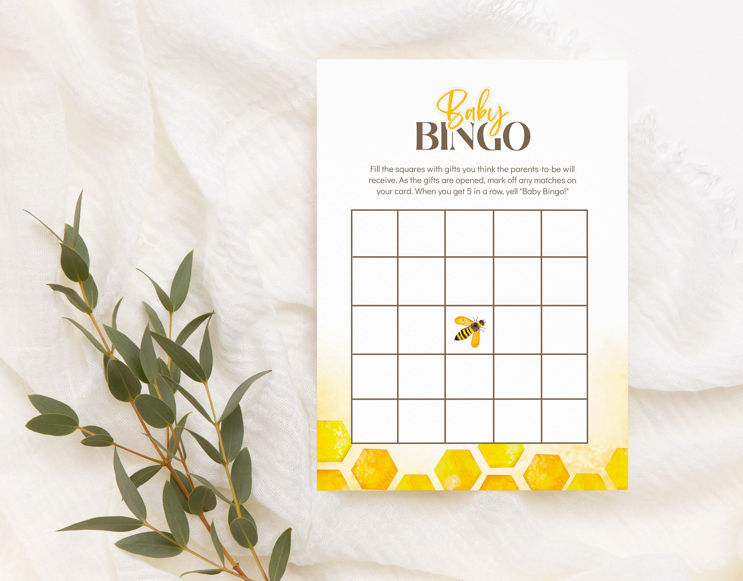 Mama to Bee Baby Shower Game, Bingo Baby Shower Game, Bee Baby Shower ...