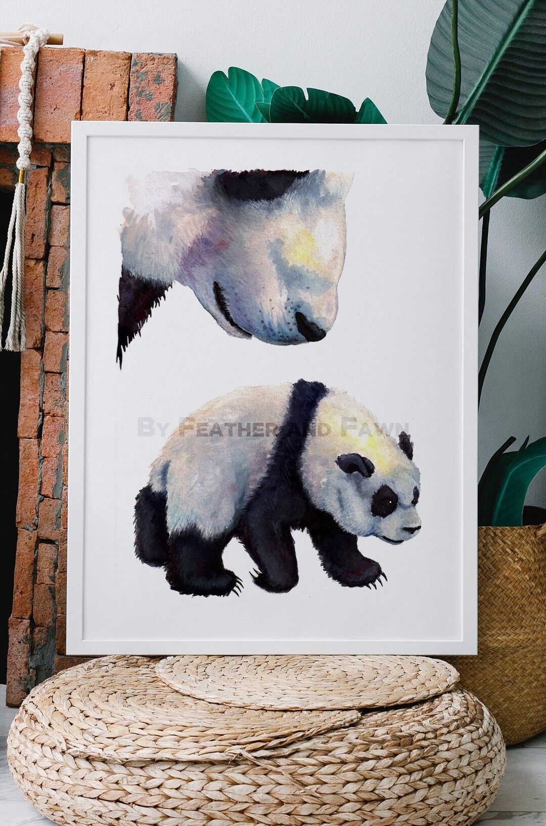 Panda: Mother and Baby Pandas Fine Art Print - Etsy
