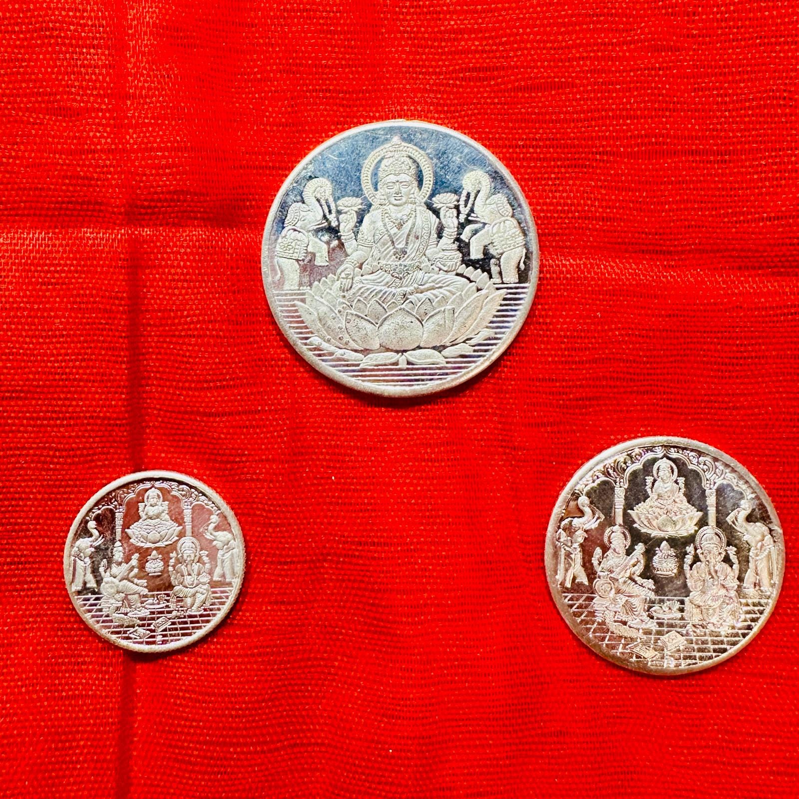 Pure Silver Coins Diwali Lakshmi Ganesh Shri Yantra Engraved - Etsy