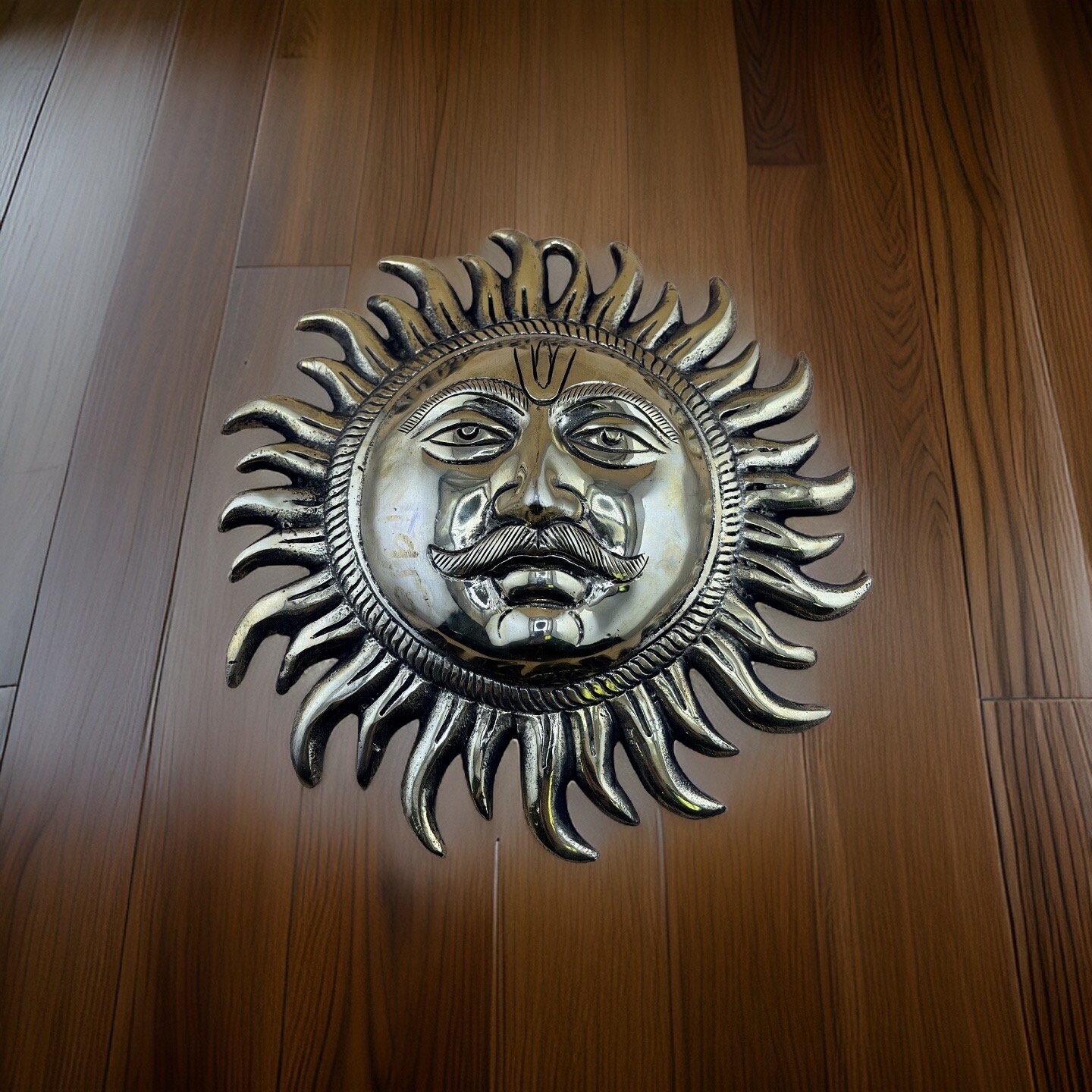 Brass Sun Face Idol Figurine Wall Hanging Statue Handmade Sculpture for ...