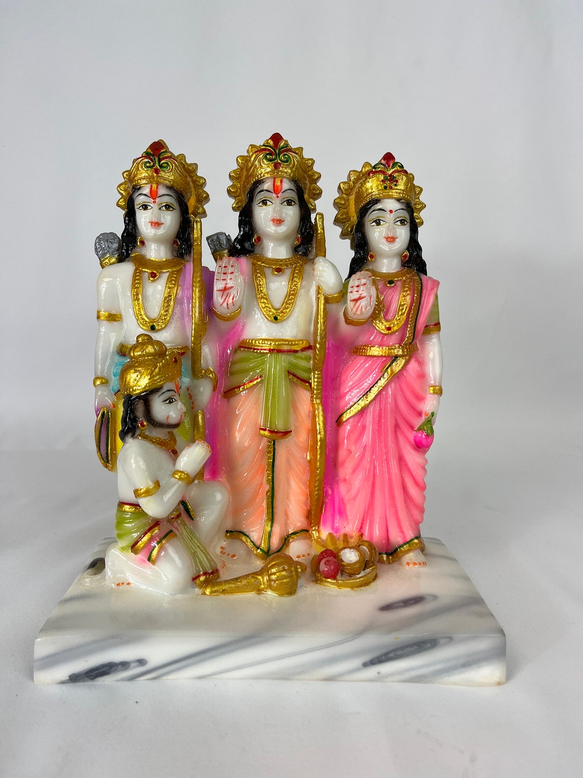 Marble Dust Lord Ram Darbar God Ram, Laxman, Sita & Hanuman Darbar ...