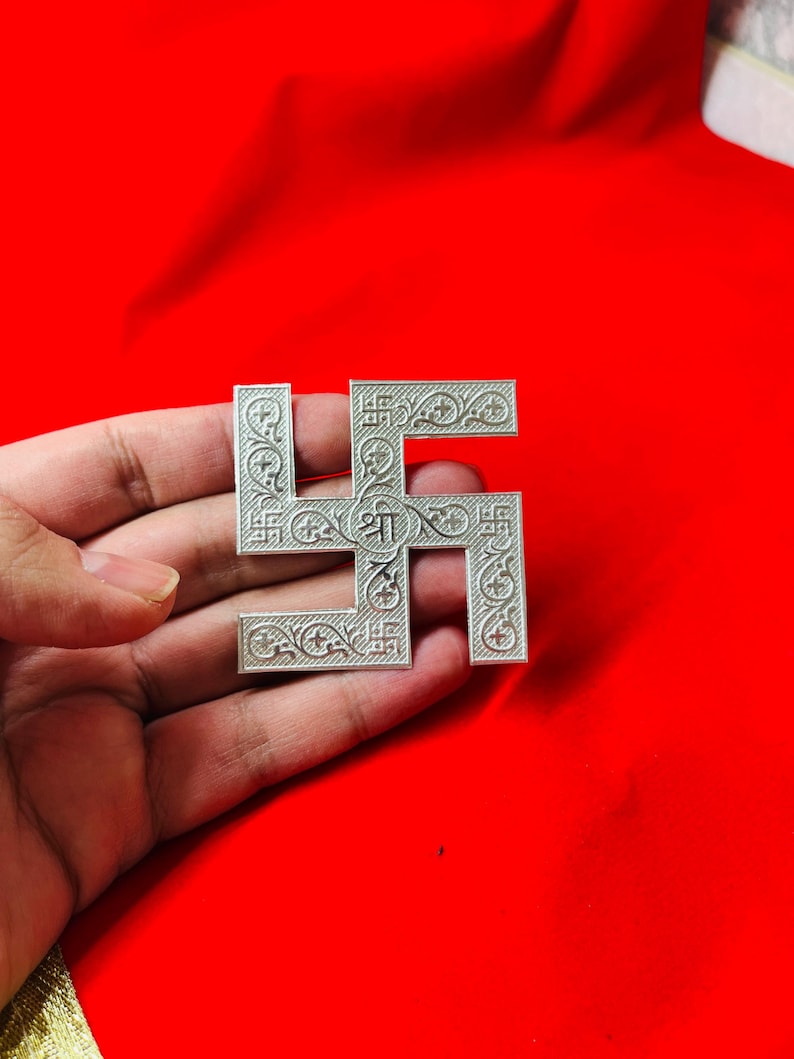 Pure Silver Swastik | Puja Temple | Swastika Wall Hanging | Religious ...