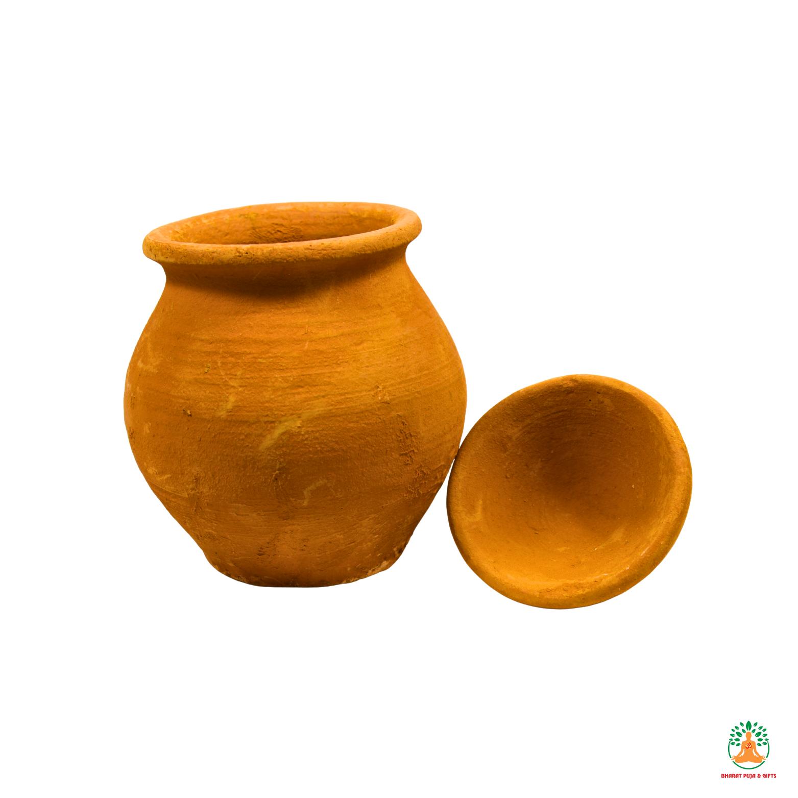 Traditional Clay Pot With Lid | Handmade Matka Mitti Ghada for Water ...