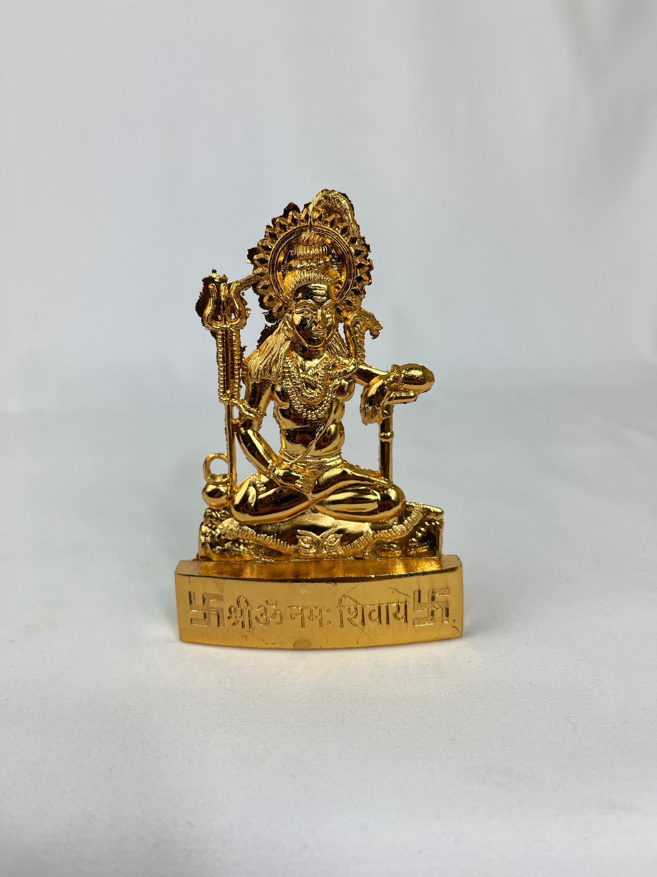 Lord Shiva Gold Plated Statue - Idol for Pooja, Car Dashboard, Home ...