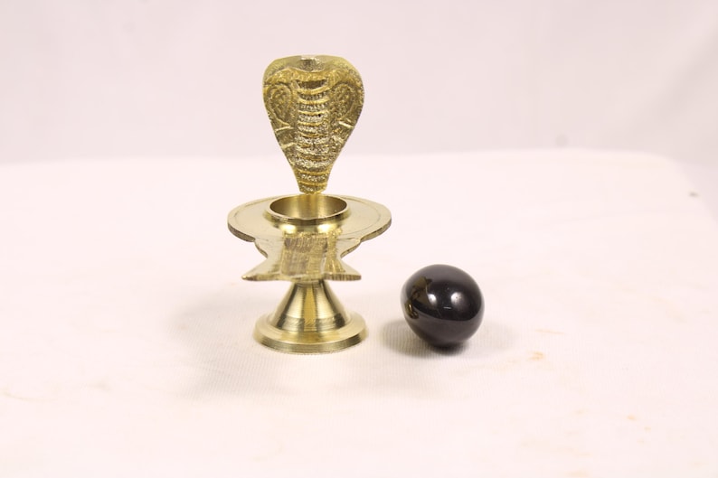 Black Shaligram Shivling With Brass Jalahari Yoni Base and Stand ...