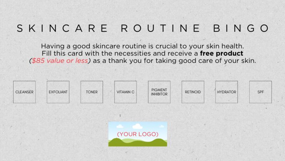 Editable Skincare Routine Bingo Template | CANVA ACCESSIBLE - Etsy