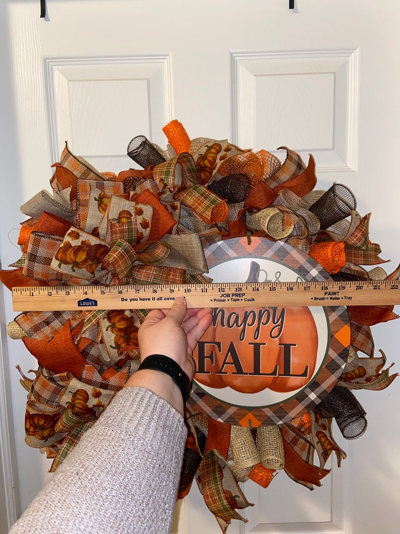 Happy Fall Wreath With 2 Large Bows - Etsy