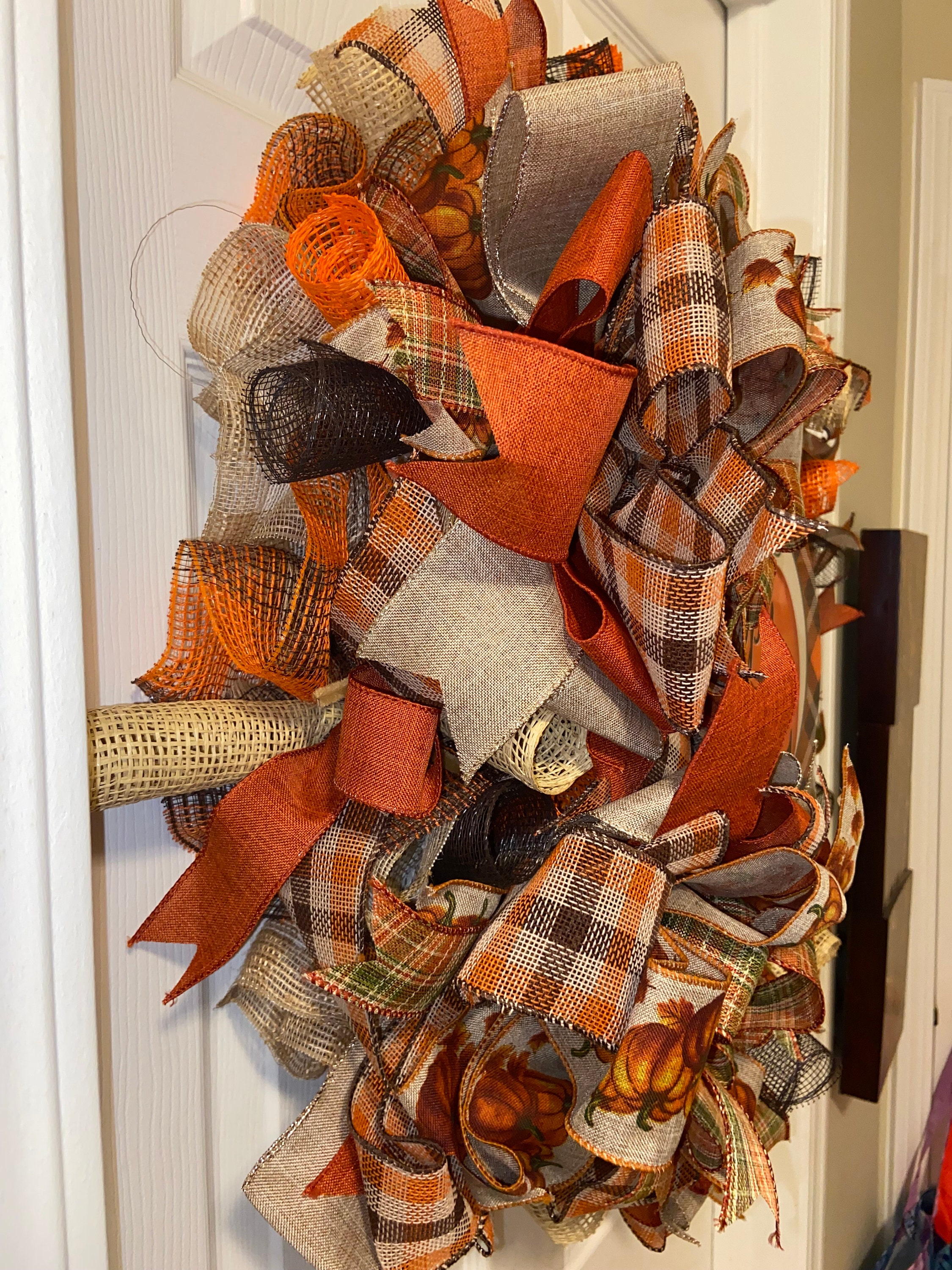 Happy Fall Wreath With 2 Large Bows - Etsy
