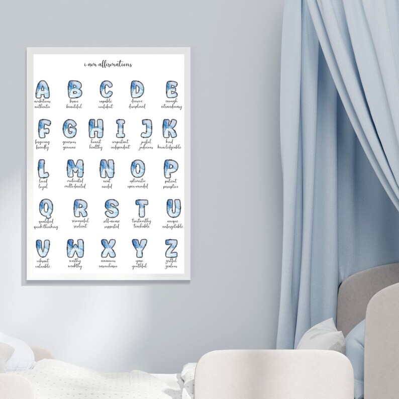 Custom ABC Affirmations for Kids Room, Personalized Montessori ...