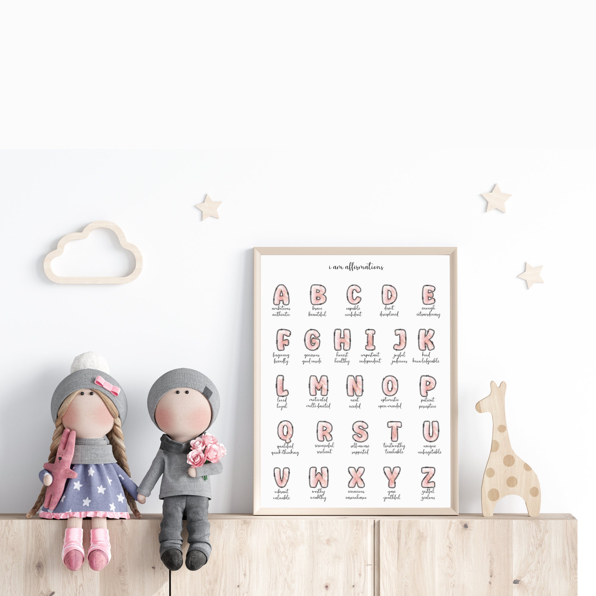 Custom ABC Affirmations for Kids Room, Personalized Montessori ...