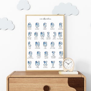 Custom ABC Affirmations for Kids Room, Personalized Montessori ...