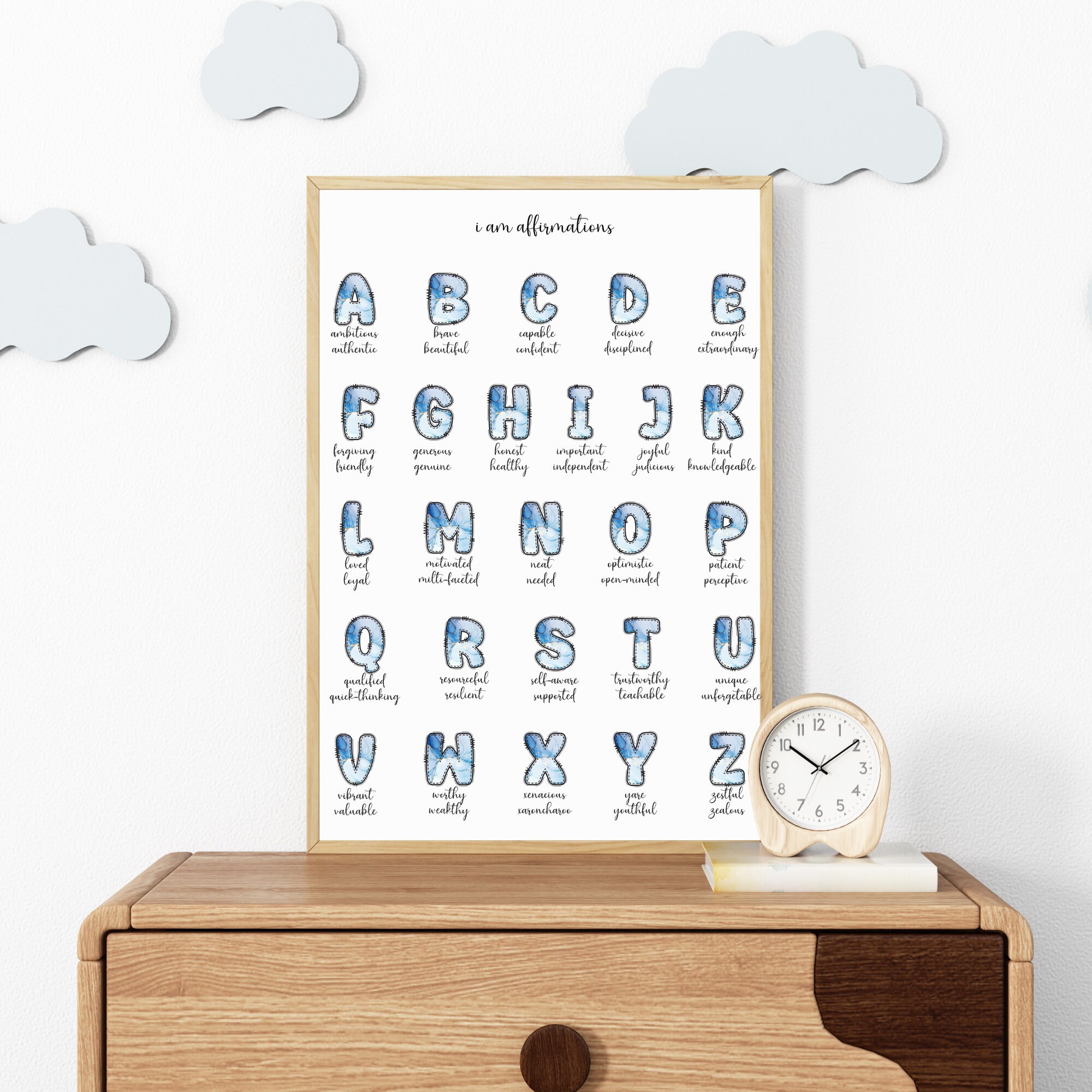 Custom ABC Affirmations for Kids Room, Personalized Montessori ...