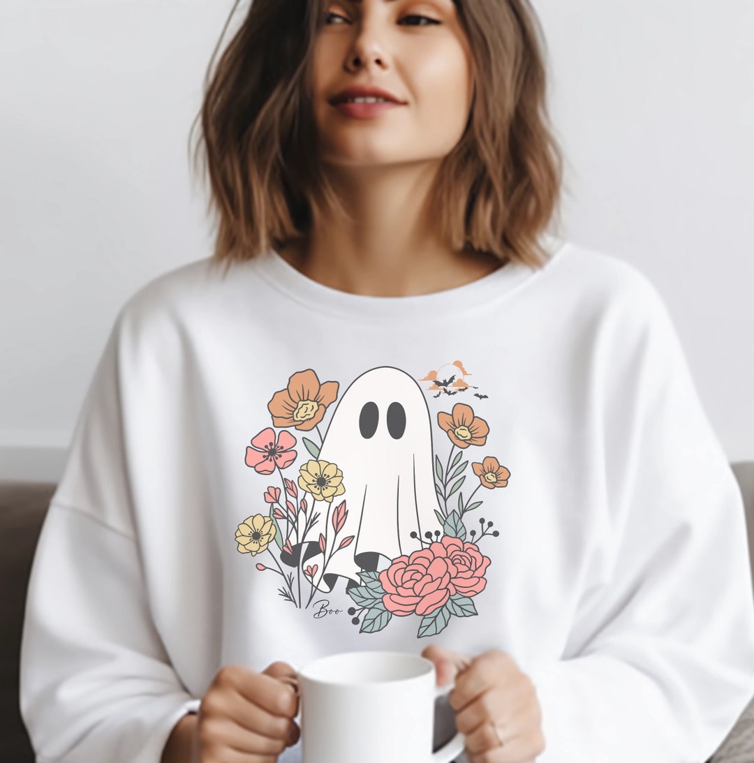 Cute Ghost Sweatshirt, Halloween Sweatshirt, Fall Sweatshirt, Halloween ...