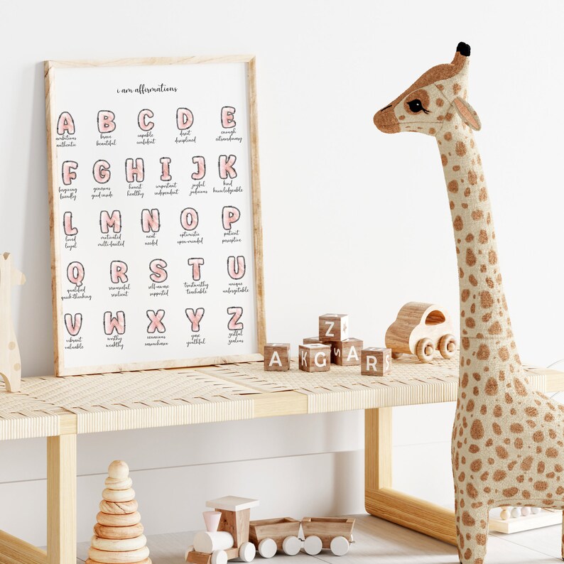 Custom ABC Affirmations for Kids Room, Personalized Montessori ...