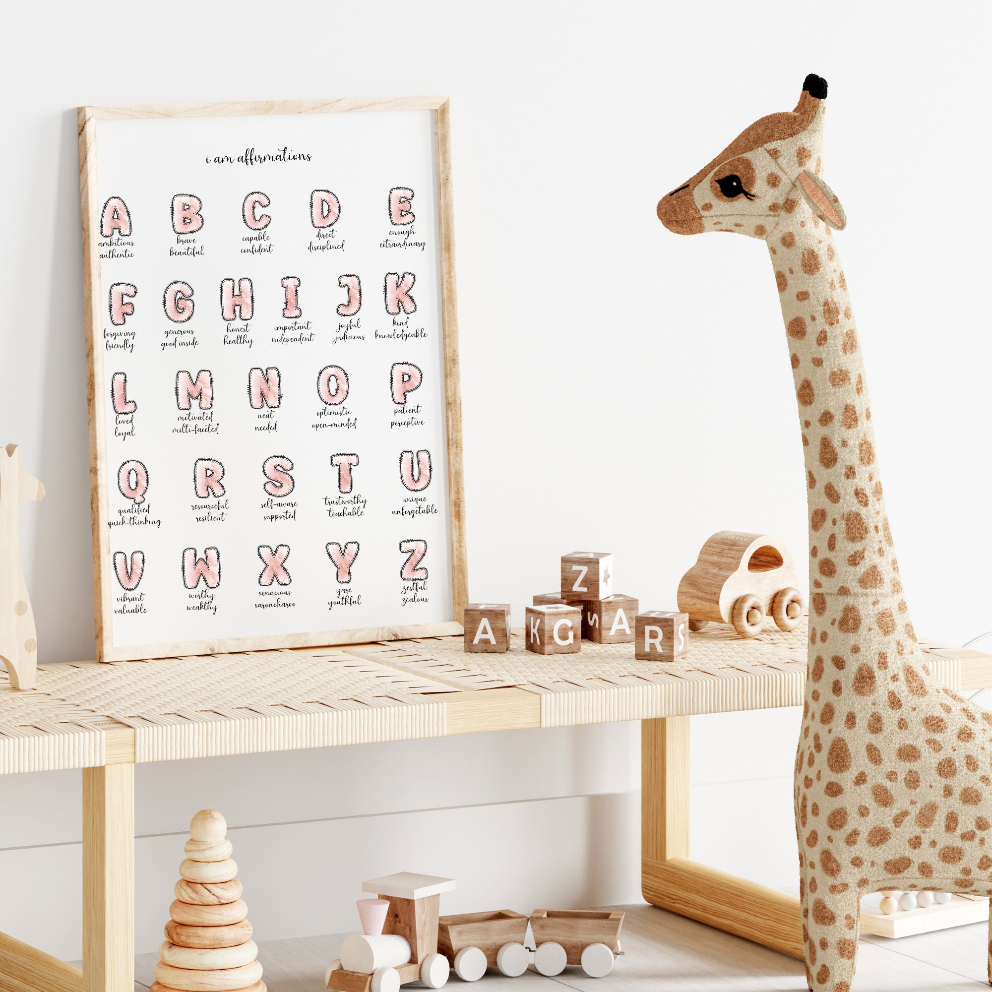 Custom ABC Affirmations for Kids Room, Personalized Montessori ...