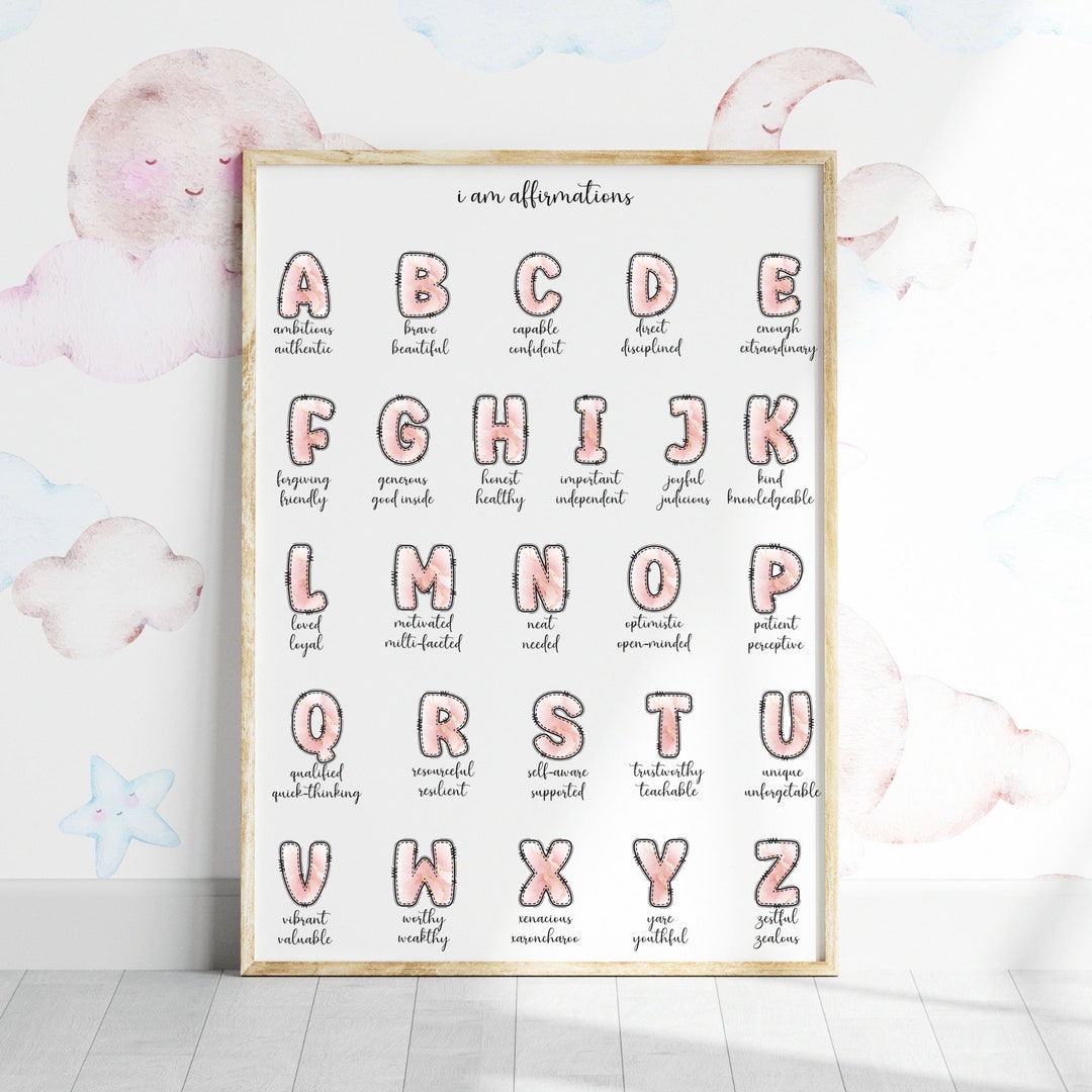 Custom ABC Affirmations for Kids Room, Personalized Montessori ...