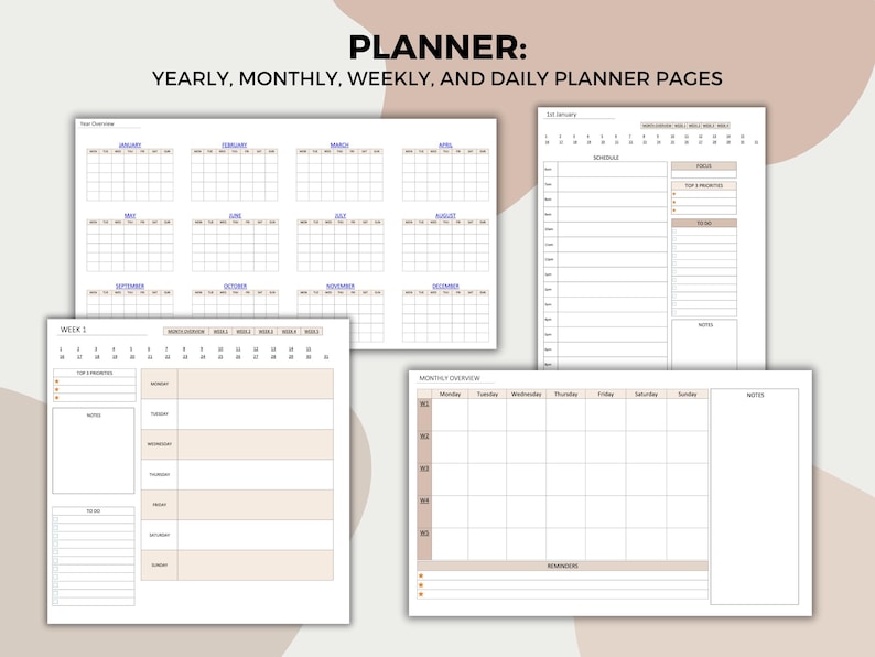 ONENOTE PLANNER, Digital Planning for Ipad, Laptops and Computers, All ...