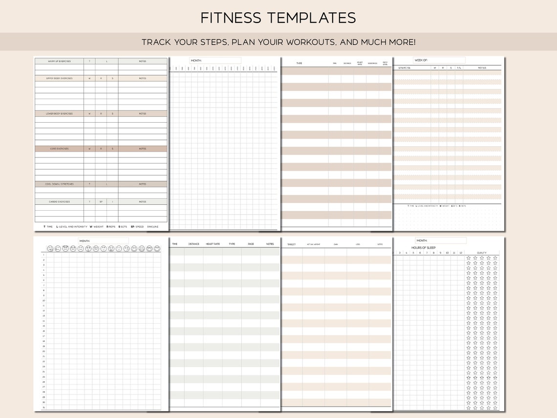 ONENOTE FITNESS PLANNER | Digital Workout Template to Track Progress ...