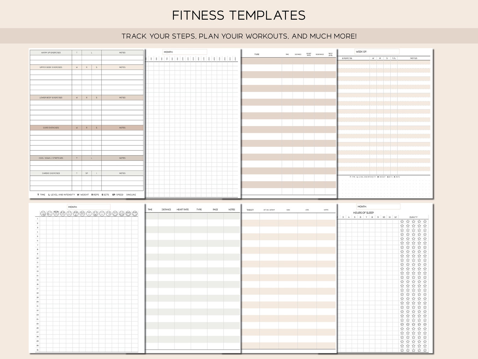 ONENOTE FITNESS PLANNER | Digital Workout Template to Track Progress ...