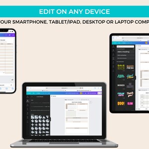 CUSTOMISABLE Productivity Planner Templates, CANVA Templates, Editable ...