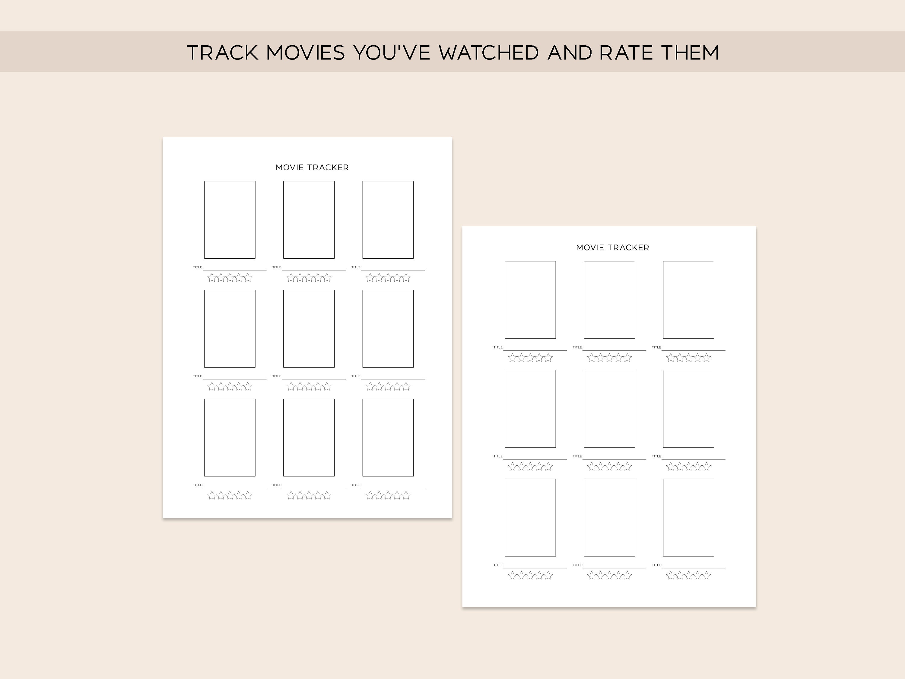 MOVIES and TV SHOWS Tracker -pdf Printable | Movie Ratings, Tv Series ...