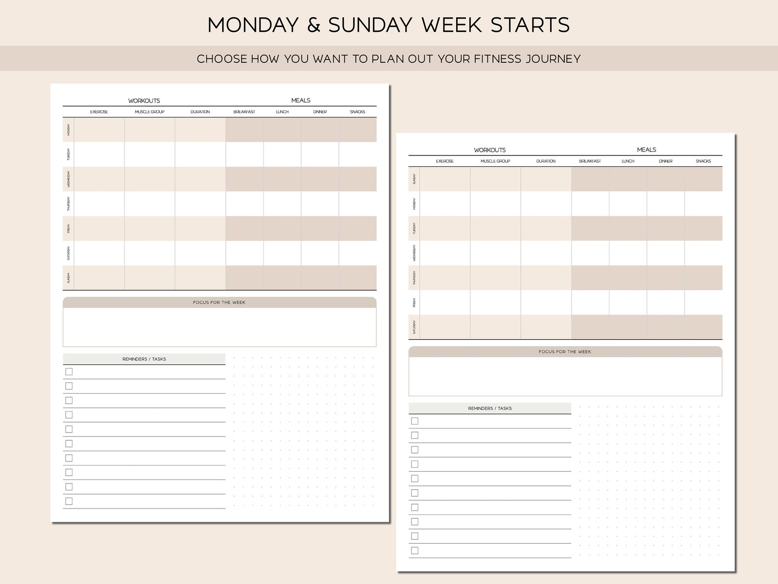 ONENOTE FITNESS PLANNER | Digital Workout Template to Track Progress ...