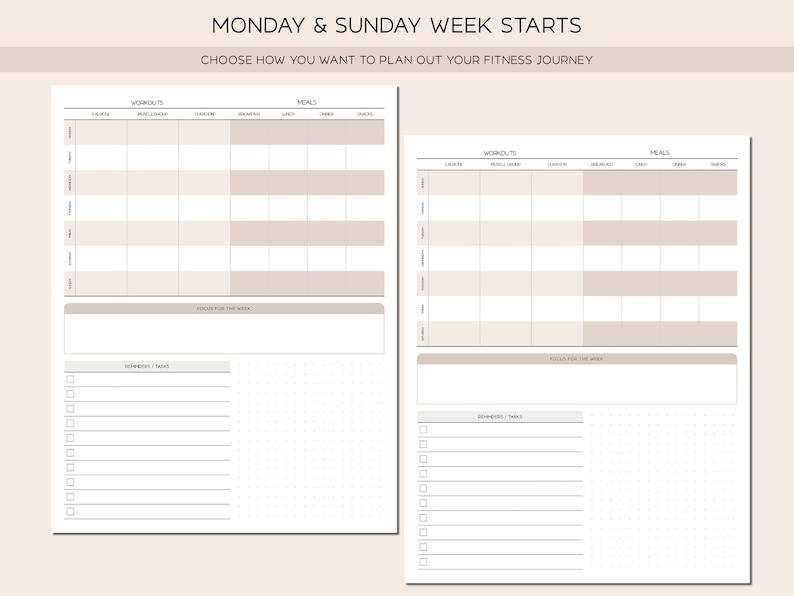 ONENOTE FITNESS PLANNER | Digital Workout Template to Track Progress ...