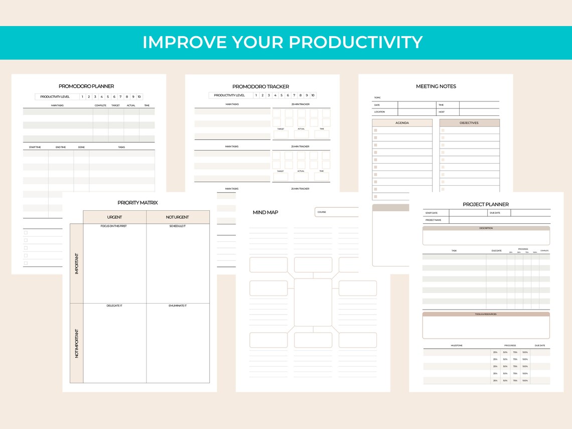 STUDENT PLANNER Templates Editable Canva Templates Goodnotes Study ...