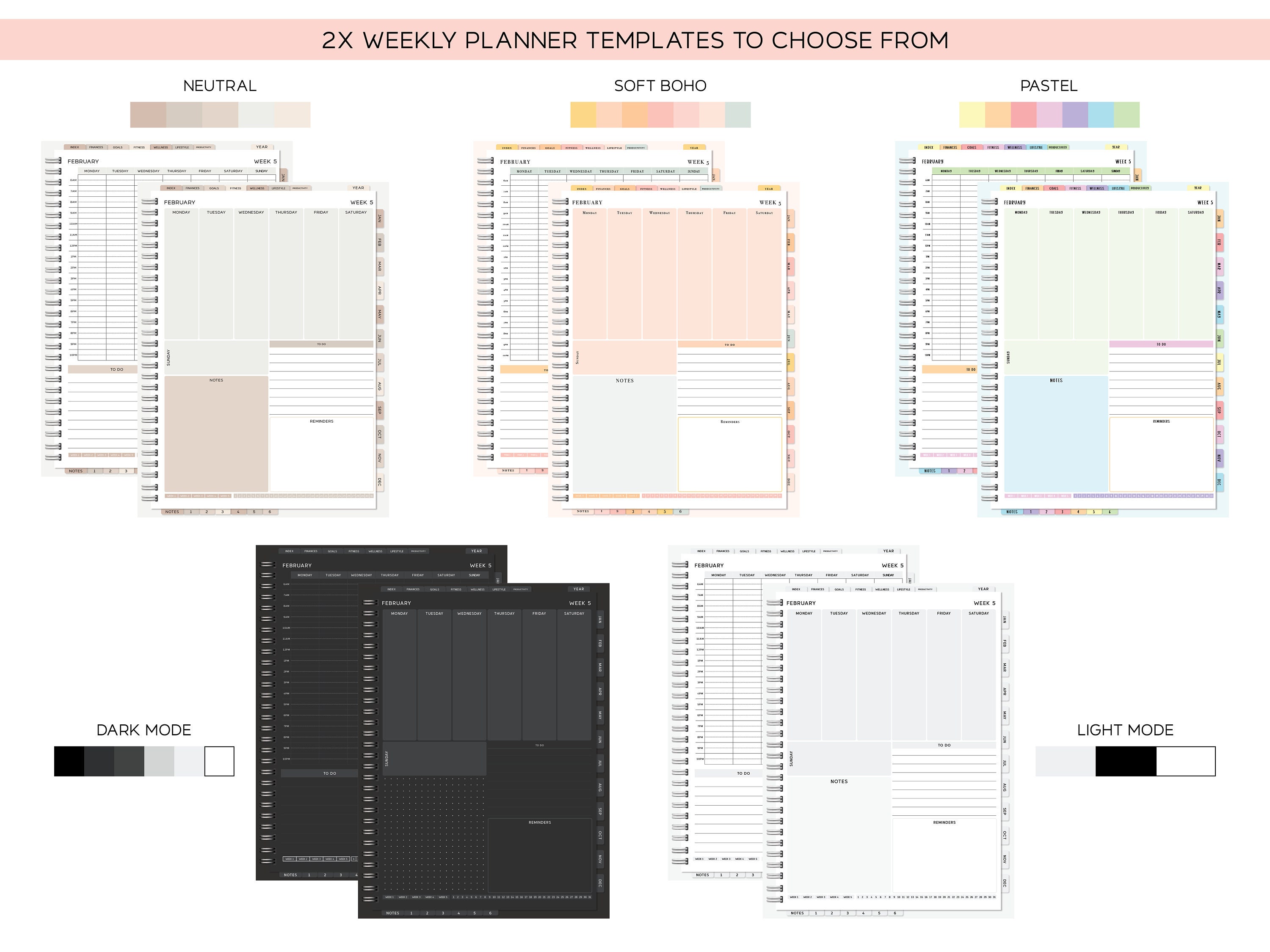 CUSTOMIZABLE DIGITAL undated PLANNER All-in-one: Finance, Fitness ...