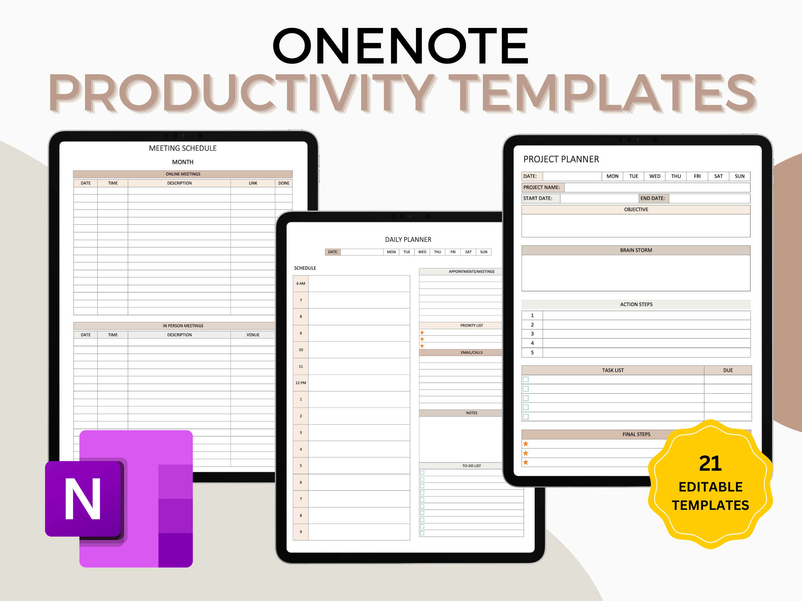 Onenote Productivity Planner Templates, Digital Planning for Ipad ...