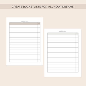 BUCKET LIST TRACKER Printable | Personal Goals, Life Plans, Things You ...