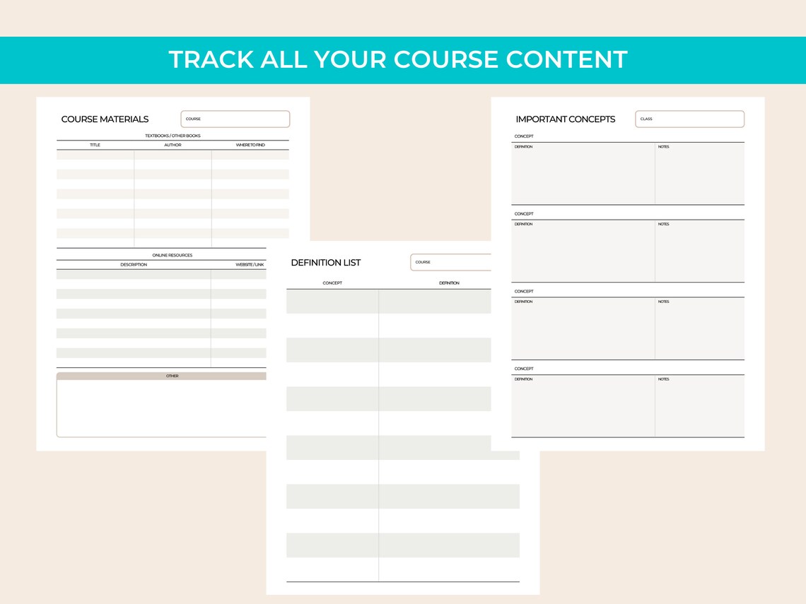 STUDENT PLANNER Templates Editable Canva Templates Goodnotes Study ...