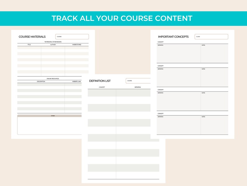 STUDENT PLANNER Templates Editable Canva Templates Goodnotes Study ...