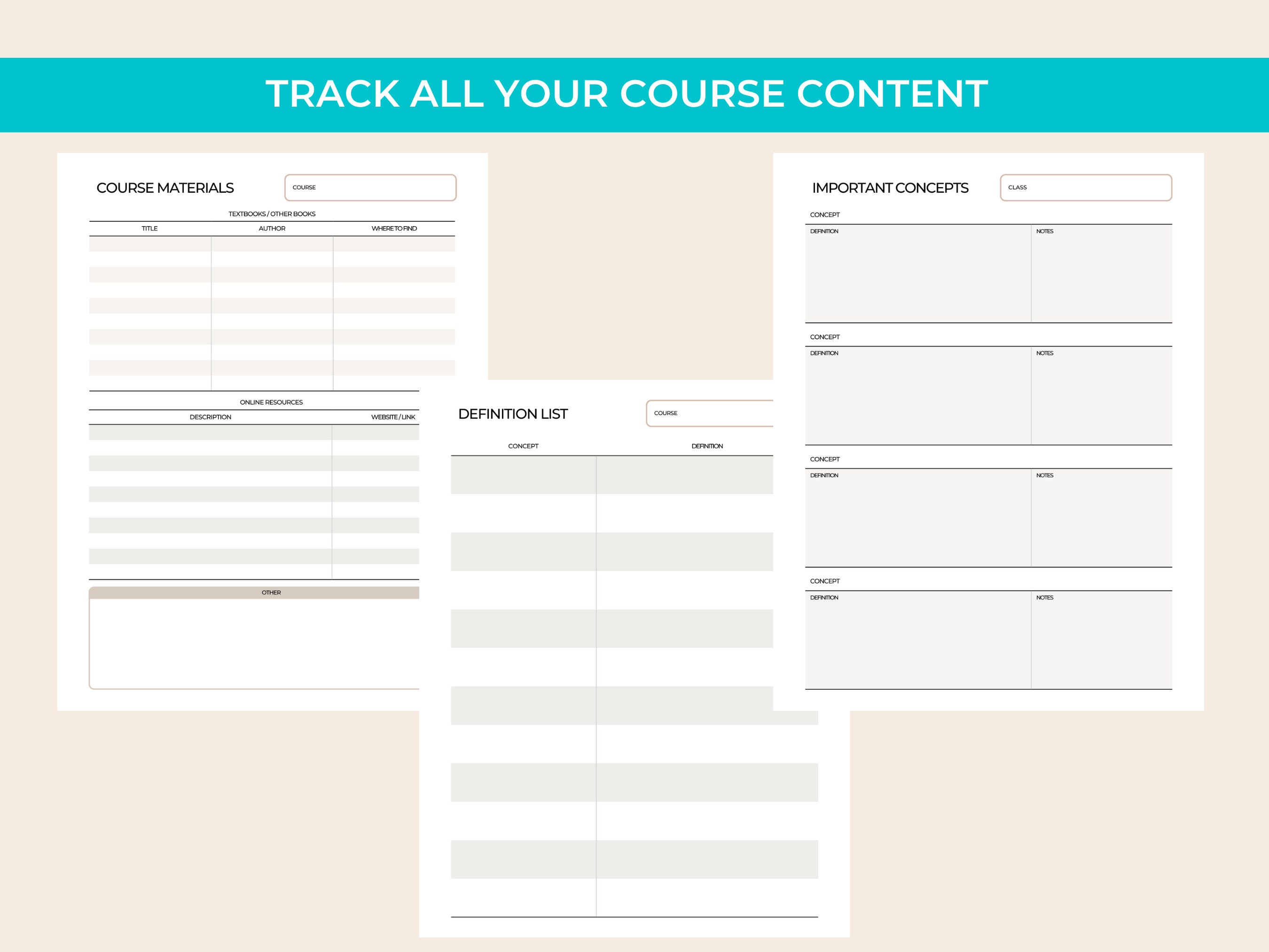 STUDENT PLANNER Templates Editable Canva Templates Goodnotes Study ...