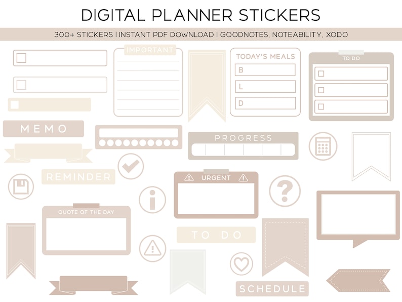 DIGITAL PLANNER STICKERS, Digital Sticker Pack, Goodnotes Stickers for ...