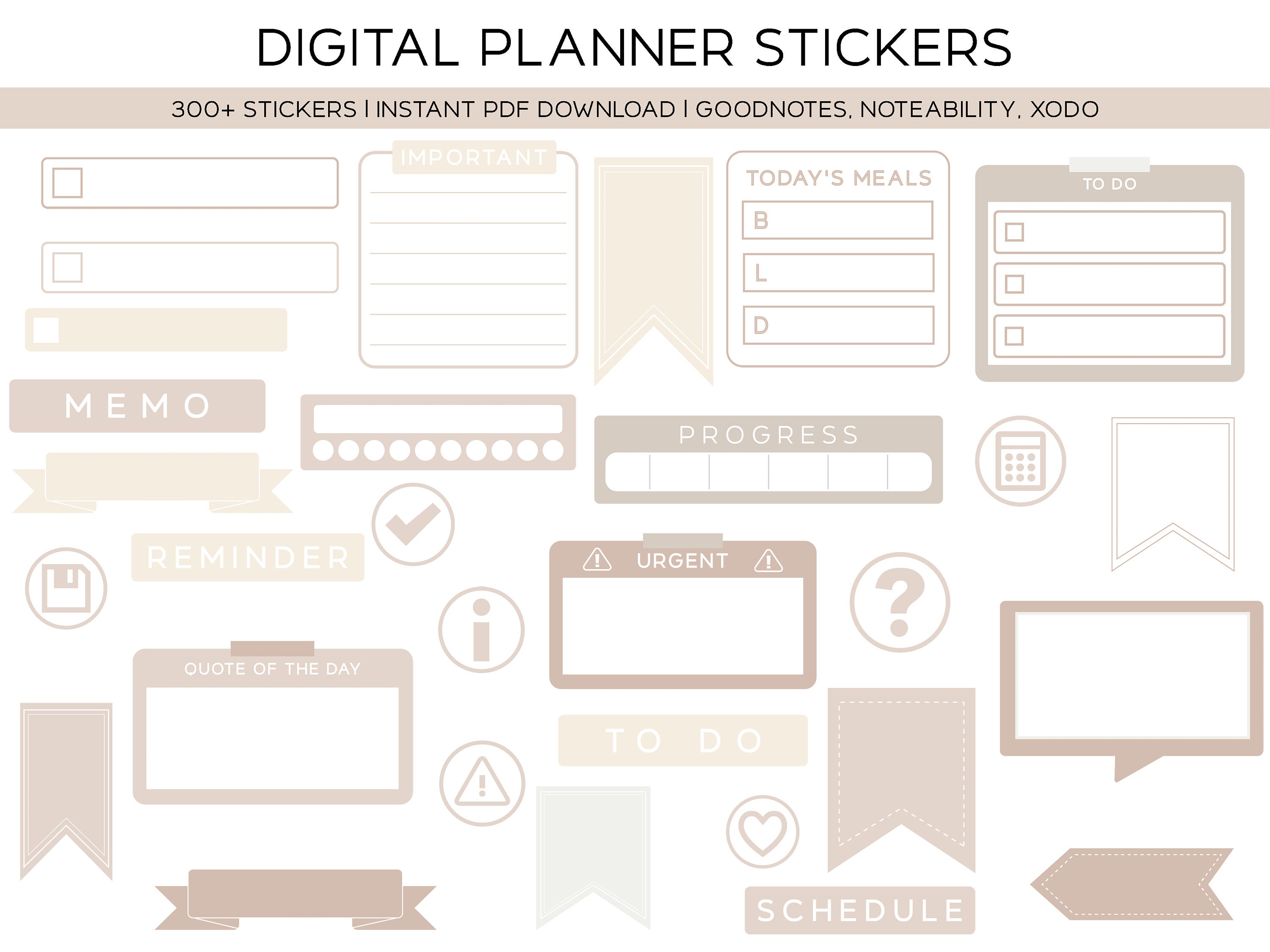DIGITAL PLANNER STICKERS, Digital Sticker Pack, Goodnotes Stickers for ...