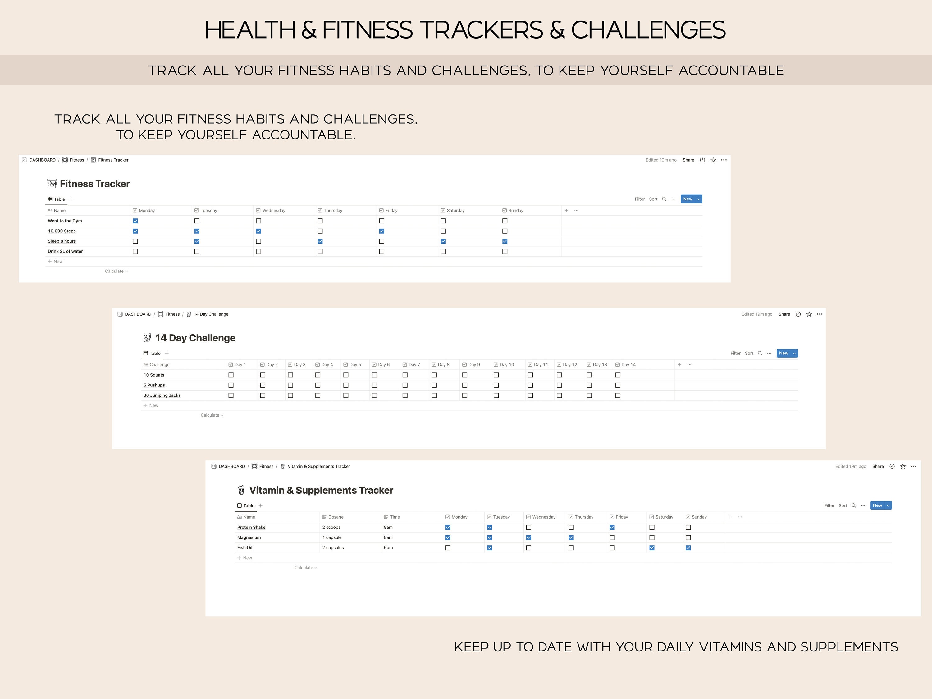 NOTION WORKOUT PLANNER | Digital Planner Template to Track Your Fitness ...